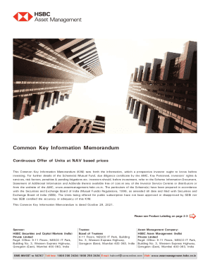 Fillable Online COMMON KEY INFORMATION MEMORANDUM AND ... Fax Email ...