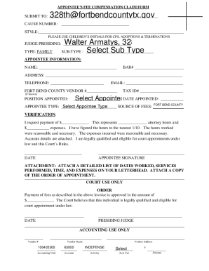 Fillable Online CPS ATTORNEY FEE EXPENSE CLAIM FORM - Denton County Fax ...