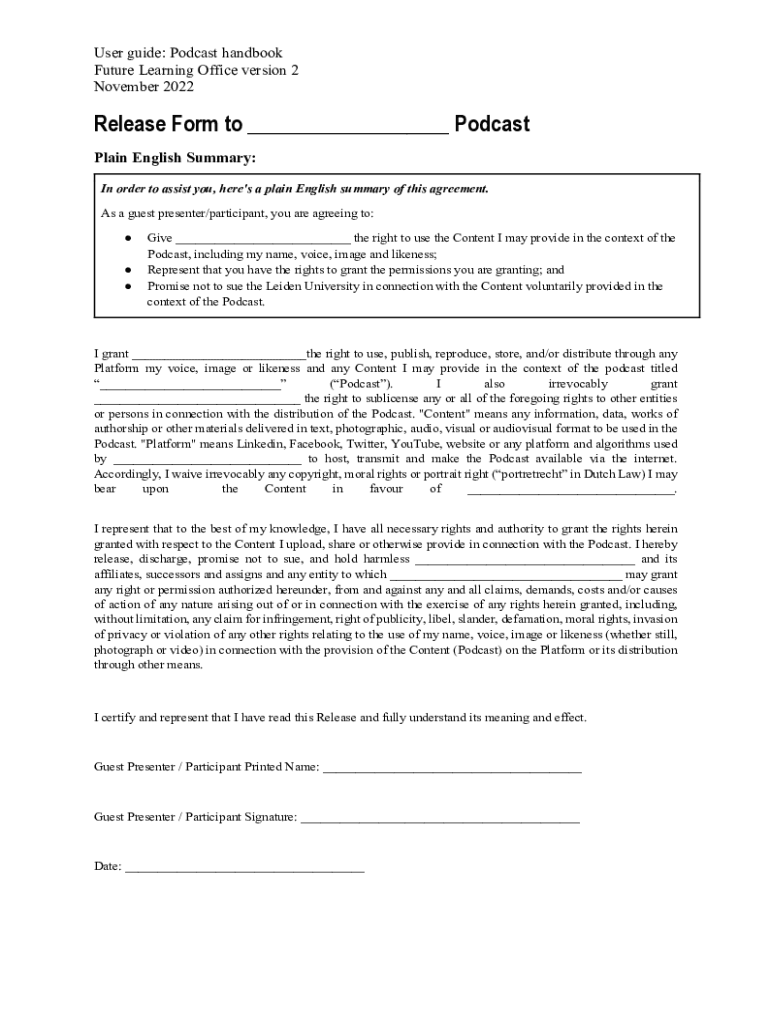 Fillable Online 4 steps to record and share a podcast with your ...