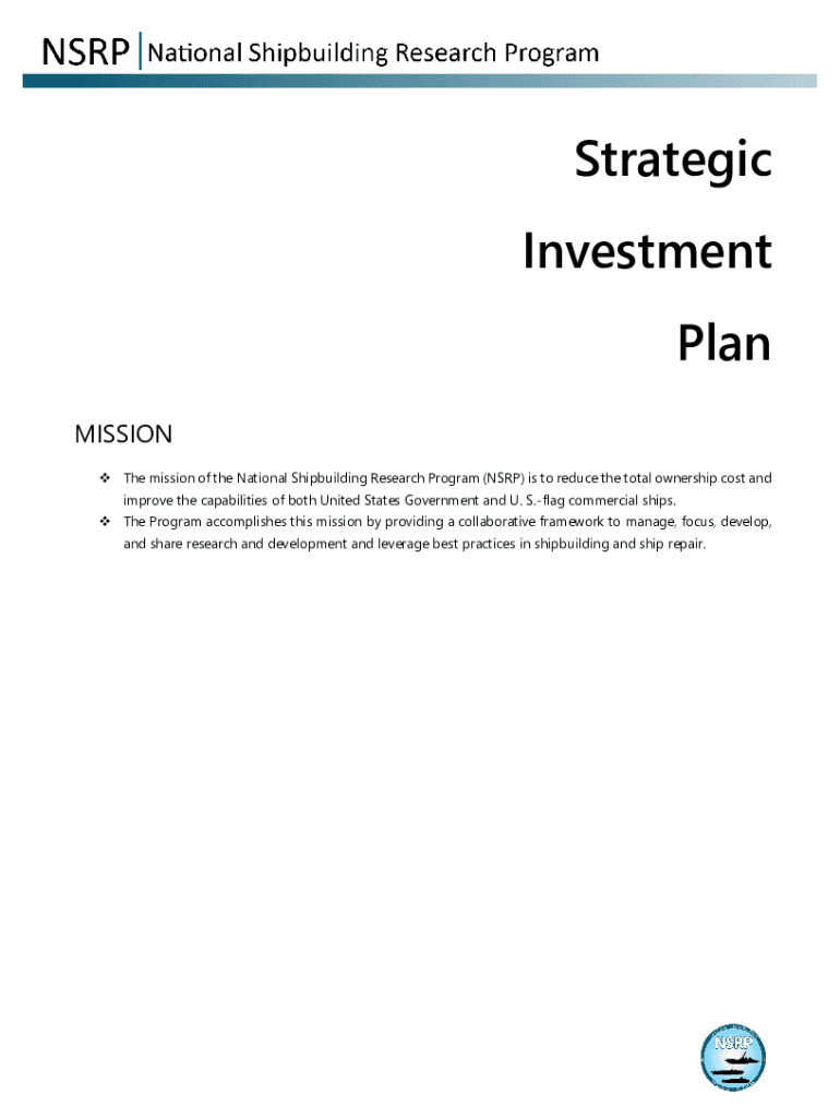 Fillable Online NSRP National Shipbuilding Research Program - Panels ...