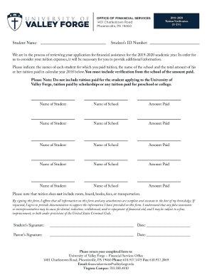 Fillable Online Tuition Verification Fax Email Print - pdfFiller