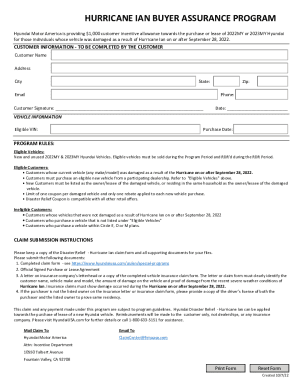 Fillable Online Hurricane Ian Buyer Assurance Program Claim Form Fax Email Print - pdfFiller