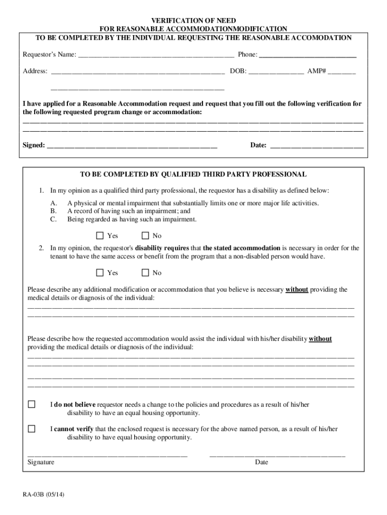 Fillable Online request-for-reasonable-accommodation-modification-form ...