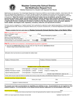 Fillable Online Diet Modification Request FormIowa Department of ...