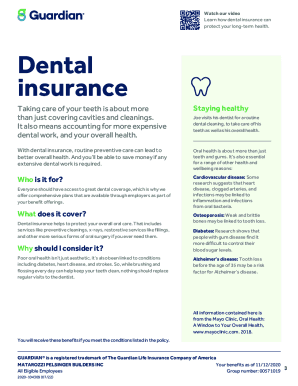 Fillable Online Full Coverage Dental Insurance that Covers ...