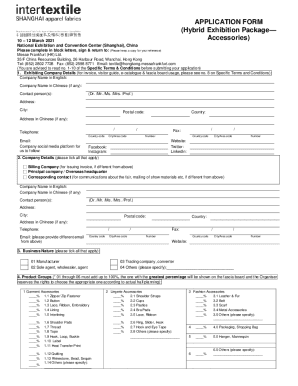 Fillable Online APPLICATION FORM (Hybrid Exhibition Package) - Texprocil Fax Email Print - pdfFiller