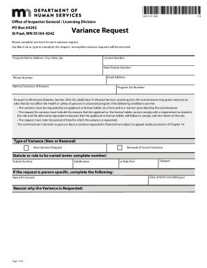 Fillable Online Variance Request: Family Child Care - Sherburne County ...