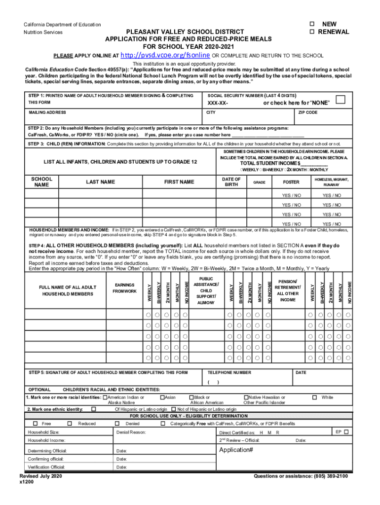 Fillable Online School Nutrition Programs Forms Fax Email Print - pdfFiller
