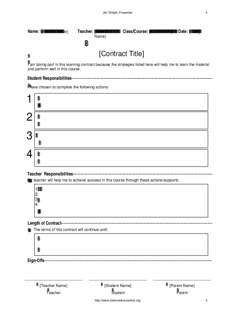 Fillable Online Sample Classroom Interventions for ... - Intervention ...