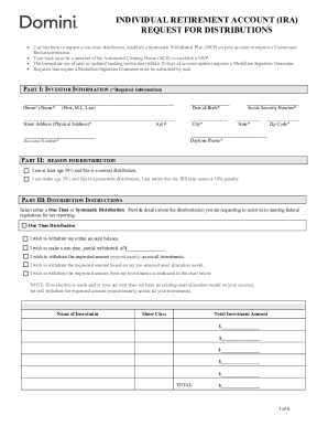 Fillable Online I R A Request for Distributions Form Fax Email Print ...
