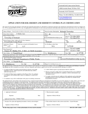 Fillable Online Application for Soil Erosion and Sediment Control Plan ...