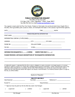 Fillable Online PUBLIC INFORMATION REQUEST - Pharr-tx.gov Fax Email ...