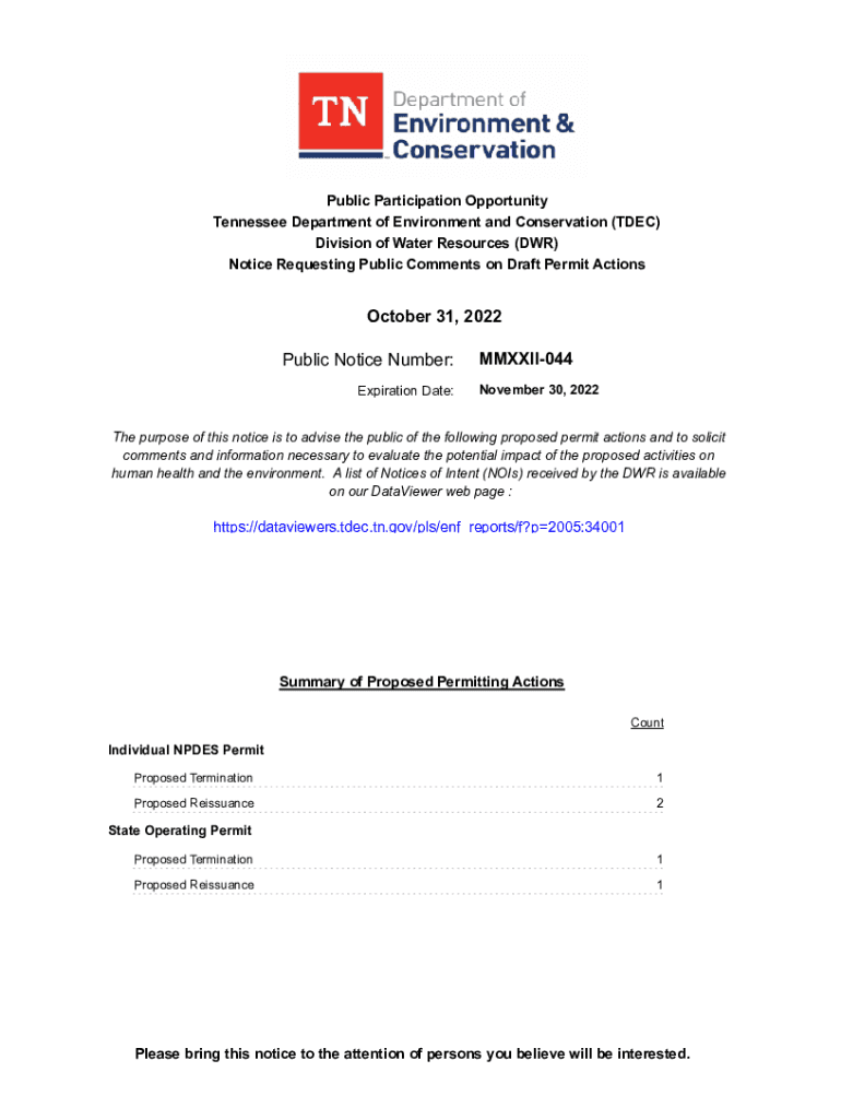 Fillable Online chapter 0400-40-06 state operating permits table of ...
