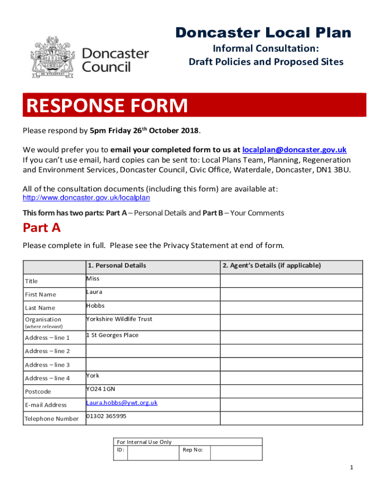 Fillable Online New consultations underway as part of Draft Local Plan Fax Email Print - pdfFiller
