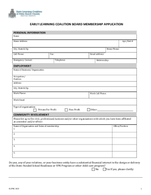 Fillable Online Contact Us FormEarly Learning Coalition of Palm Beach ...