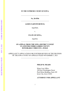Fillable Online Iowa Supreme Court agrees to review ineffective counsel ...