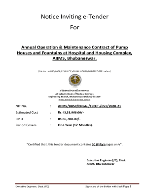 Fillable Online TENDER DOCUMENT FOR OPERATION AND ... - ESIC Fax Email ...