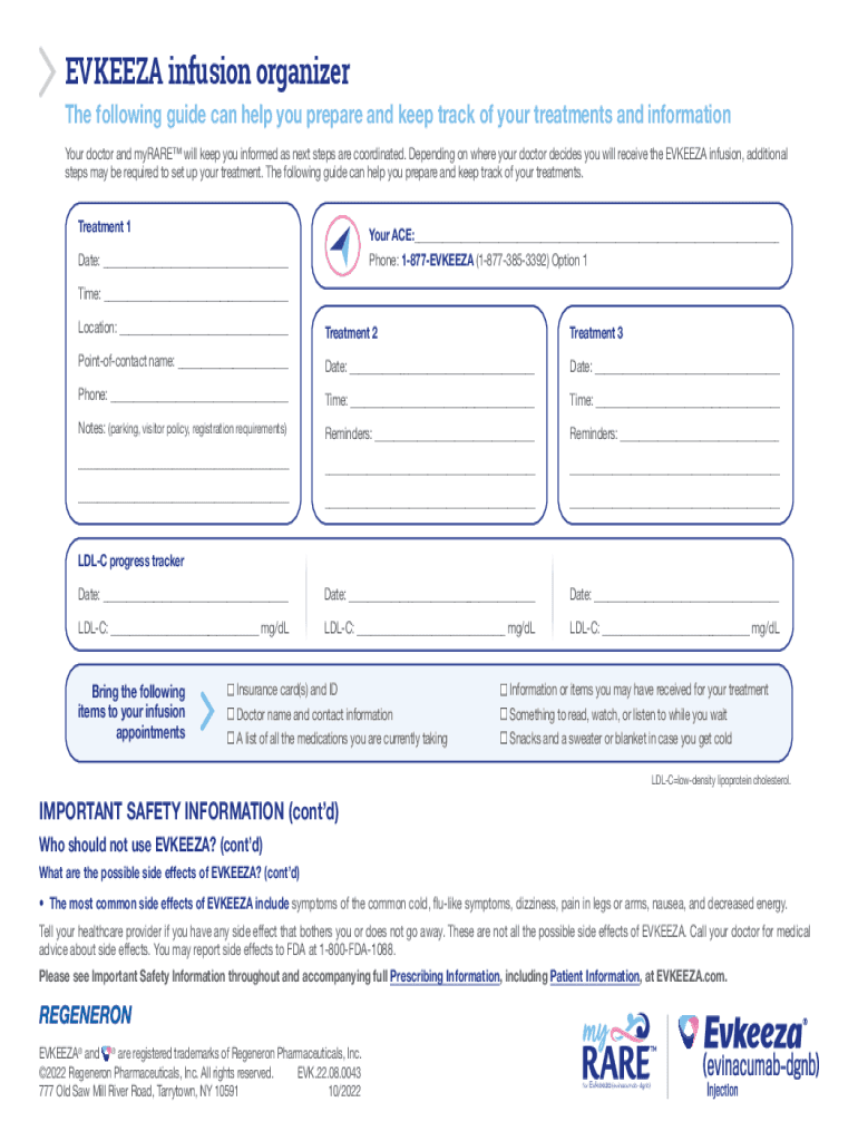 Fillable Online What to expect with an EVKEEZA infusion Fax Email Print ...