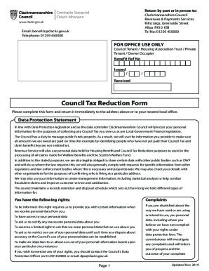 Fillable Online Council Tax Reduction Form - Clackmannanshire Council ...