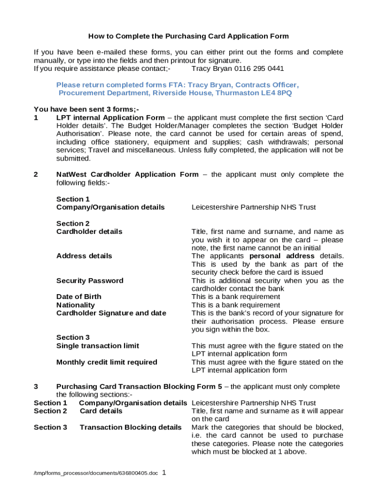 How to Complete the Purchasing Card Application Doc Template | pdfFiller