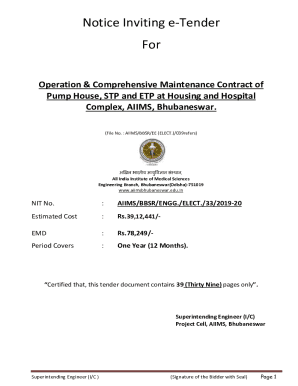 Fillable Online Notice Inviting Tender (NIT) for Operation and ...