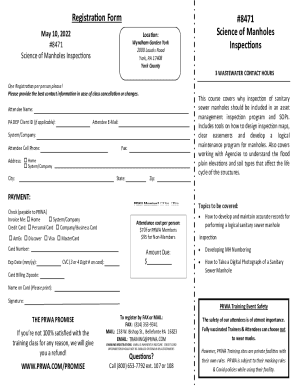 Fillable Online #8471 Science of Manholes Inspec ons Registra on Form ...