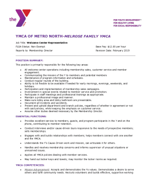 Fillable Online Job Title: Membership Services Representative FLSA ...