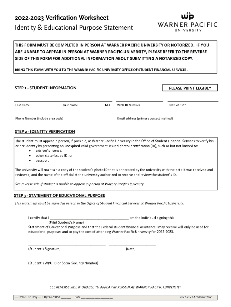 Fillable Online 22-23 Educational Purpose Worksheet.pub Fax Email Print ...