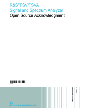 Fillable Online R&SFSV/FSVA Signal and Spectrum Analyzer Open Source ...