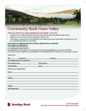 Fillable Online Sponsorship Application Form Digital 2022 - Bendigo ...