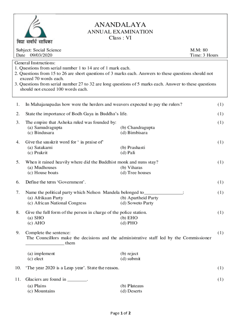 Fillable Online SOC-SCIENCE.pdf - Anandalaya Fax Email Print - pdfFiller
