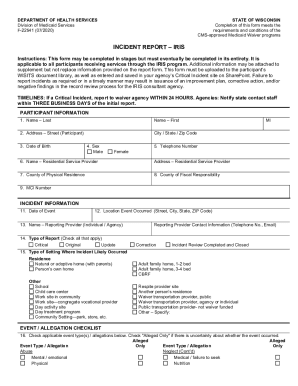 Fillable Online dhs wisconsin DOR Medicaid Home and Community-Based ...