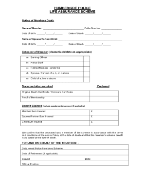 Fillable Online Life Claim Form - Apr 20 Fax Email Print - pdfFiller
