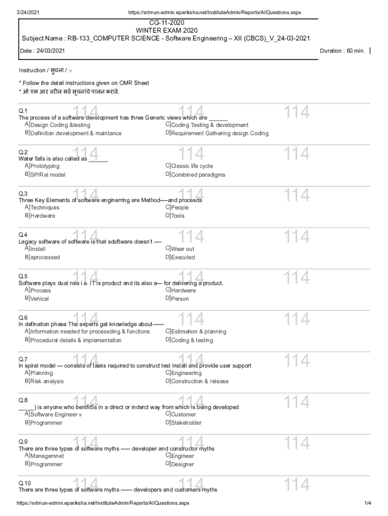 Fillable Online Duration : 60 min Fax Email Print - pdfFiller