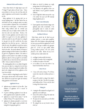 Fillable Online OCS HS Admission Policies and Procedures Brochure 19-20 ...