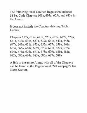 Fillable Online 58 Pa. Code Chapter 601A. General Table Games Provisions Fax Email Print - pdfFiller