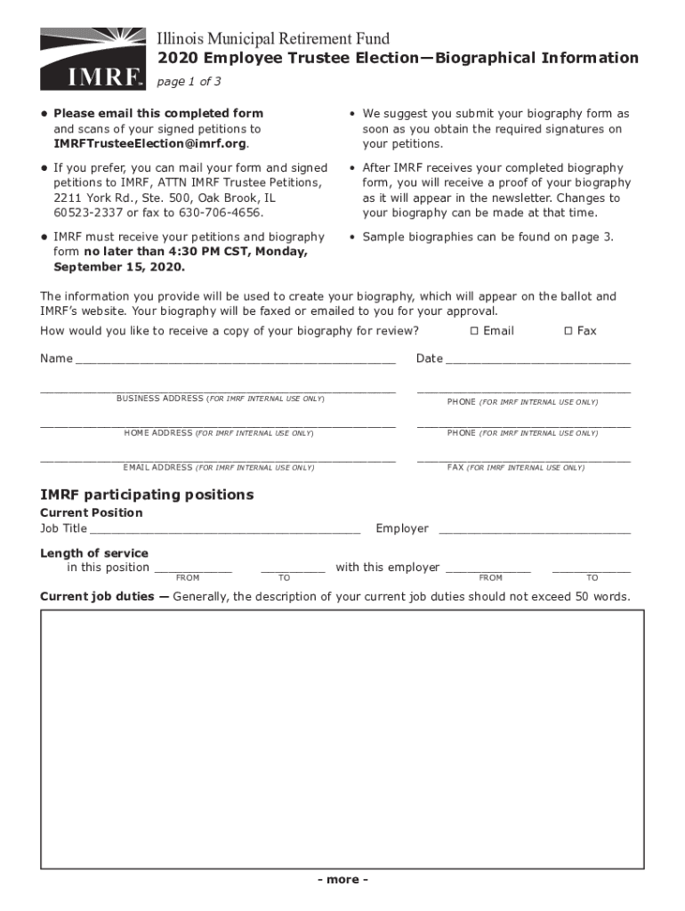 Fillable Online Imrf form 5 20: Fill out & sign online - DocHub Fax Email Print - pdfFiller