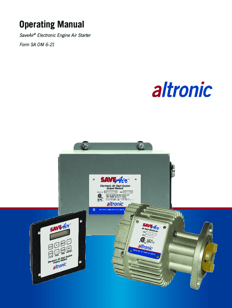 Fillable Online Operating Manual - Altronic, LLC Fax Email Print ...