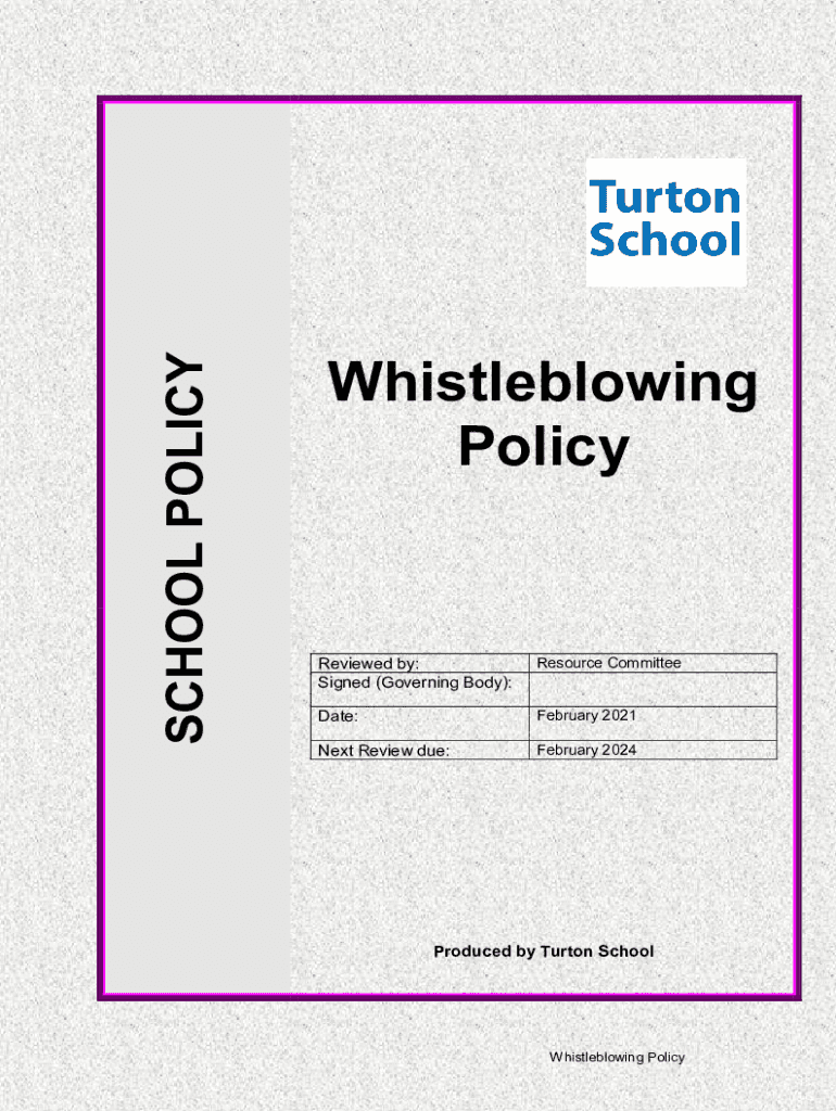 Fillable Online Whistleblower Policy Fax Email Print - pdfFiller