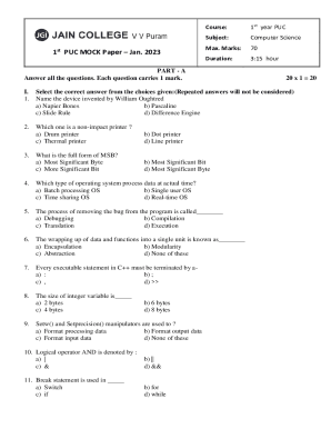 Fillable Online Preparatory Exam Time Table Pdf Fax Email Print - pdfFiller