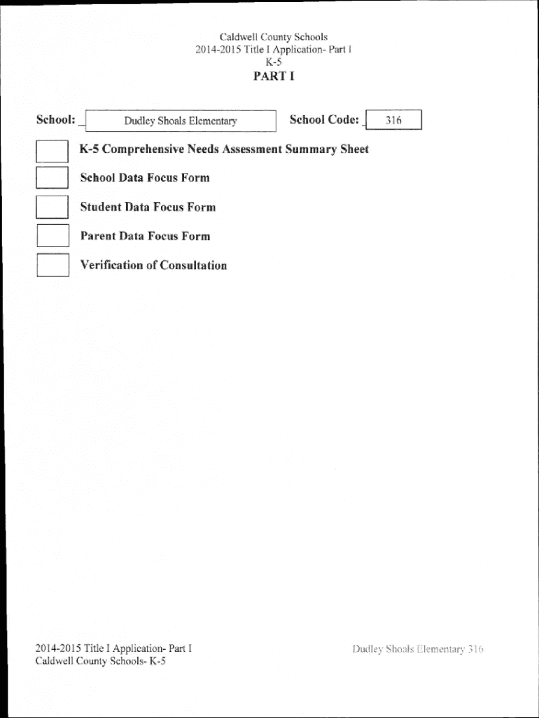 Fillable Online School Improvement and Title I / Title I Forms and ...