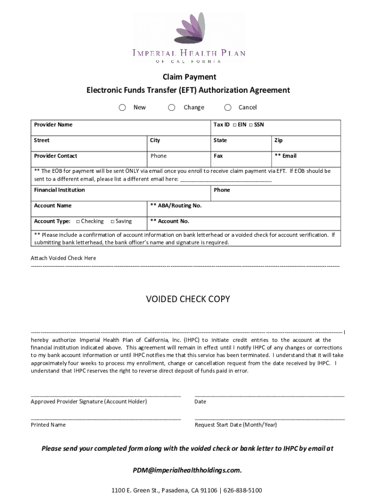 Fillable Online Electronic Funds Transfer Authorization and Direction ...