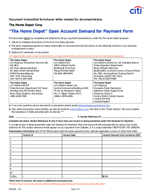Fillable Online The Home Depot Open Account Demand for Payment Form Fax ...