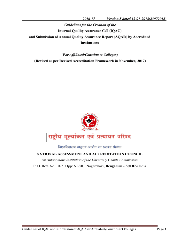 Fillable Online and Submission of Annual Quality Assurance Report (AQAR) by Accredited Fax Email ...