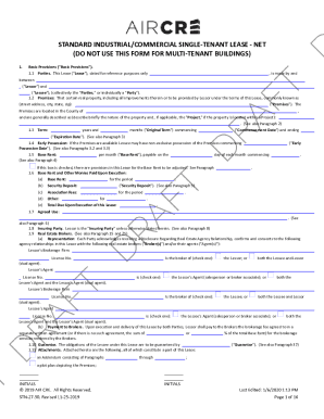Fillable Online standard industrial/commercial single-tenant lease ...