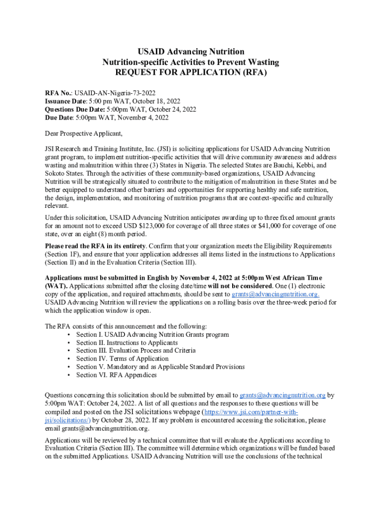 Fillable Online USAID-AN-Request-For-Application-RFA-73-Nigeria ...
