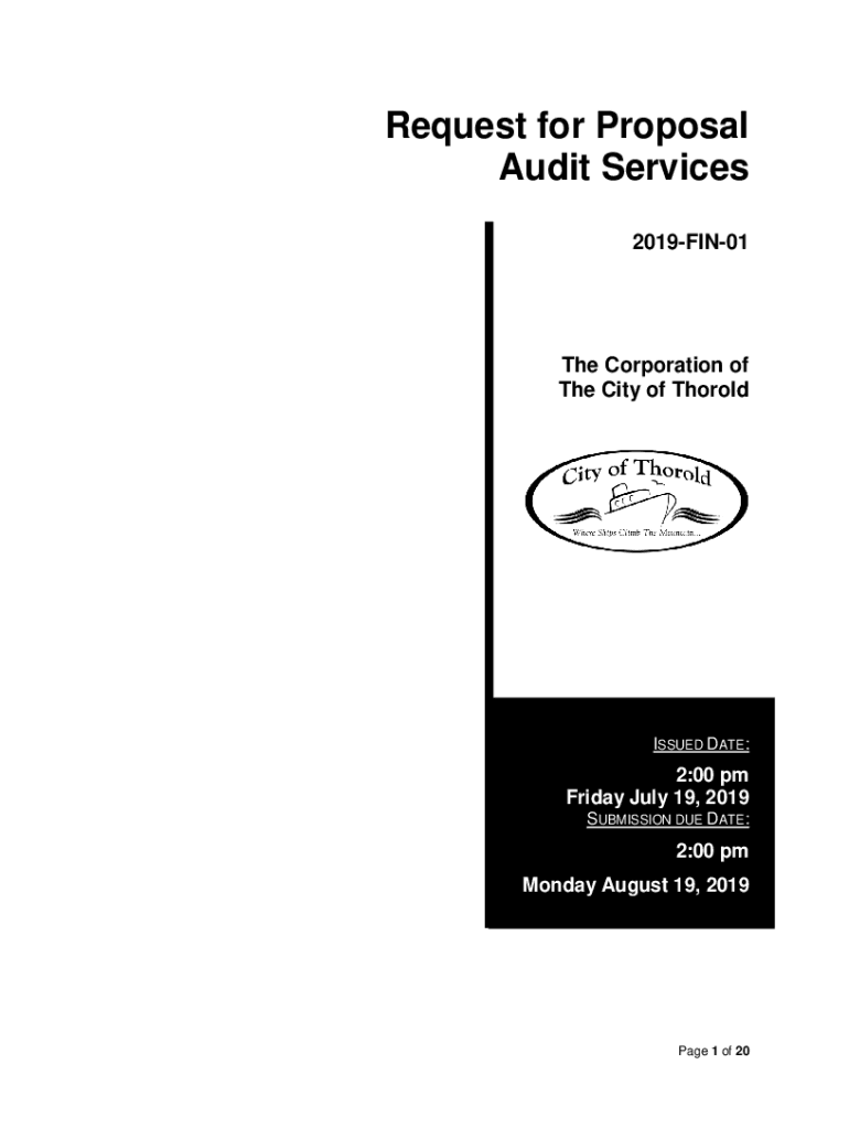 Fillable Online Request for Proposal Audit ServicesCity of Thorold Fax ...