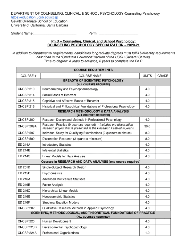 Fillable Online education ucsb Department of Counseling, Clinical, and ...