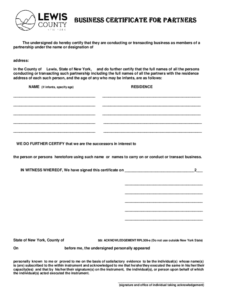 Fillable Online General Business - Article 9-B -130 Filing of ...