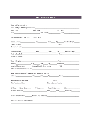 Fillable Online Rental Application RV Space.docx Fax Email Print ...